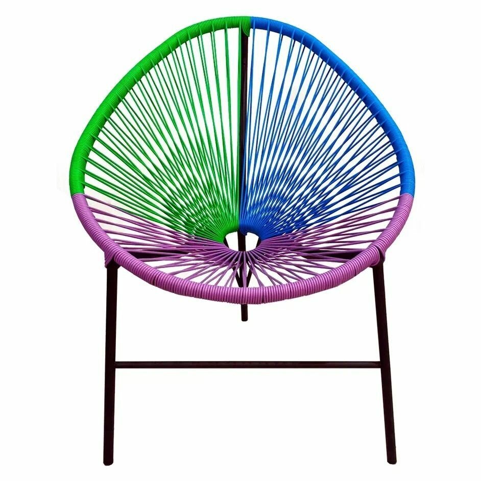 Стул к набору Мебельторг Акапулько арт. AC-MT001 Каркас черный/Ротанг синий, фиолетовый, зеленый 9414289801