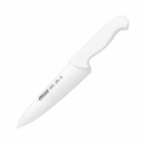 Нож поварской "2900", сталь нерж, полипроп, длина 333/200, ширина 50мм, белый, металлич.