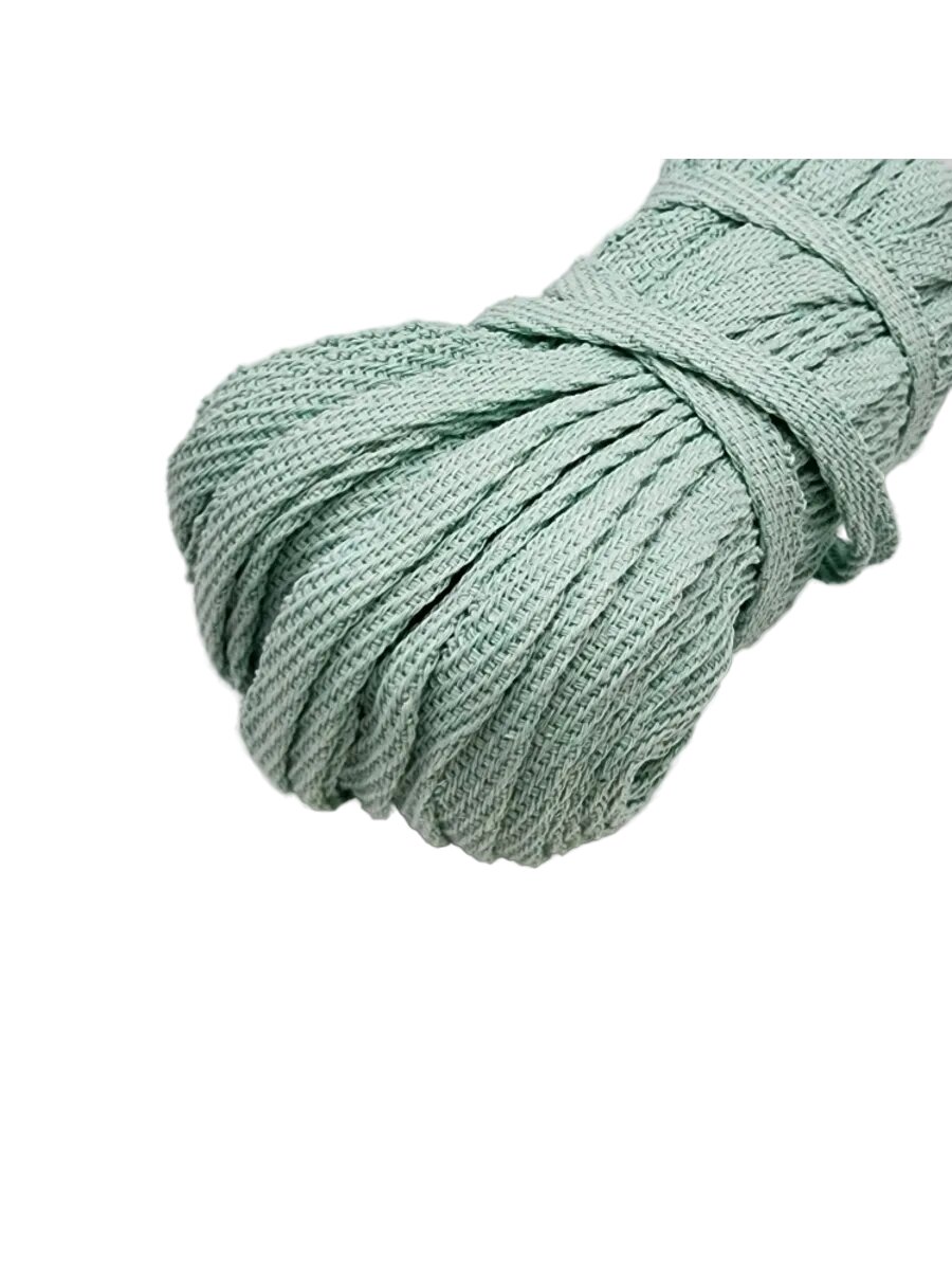 Шнур плоский х/б мятный