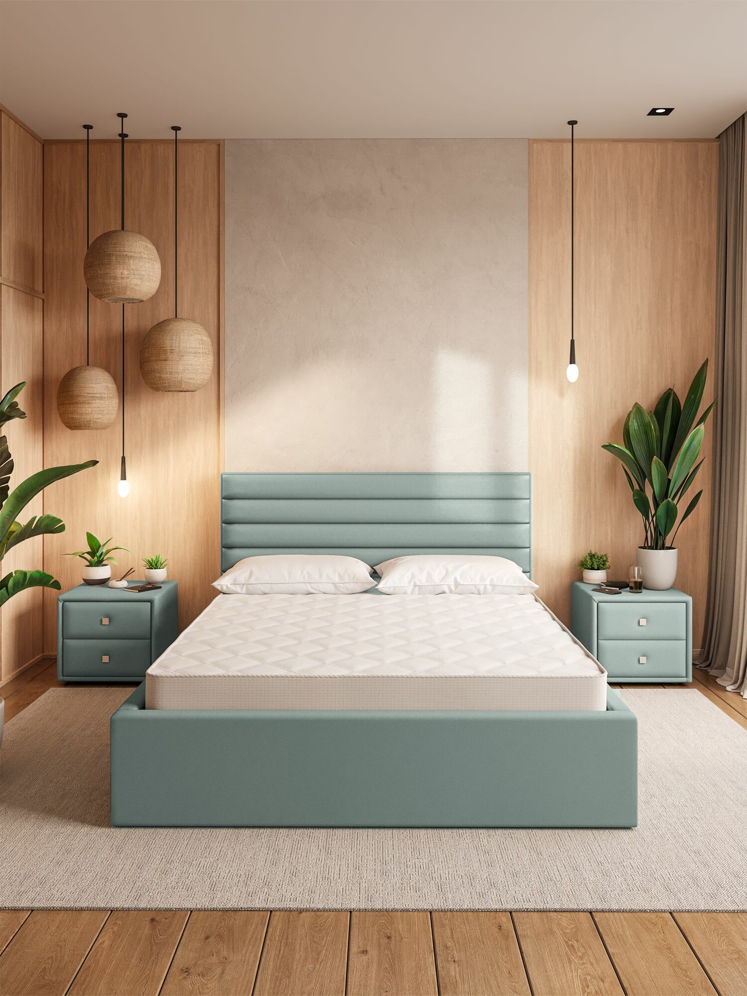 Двуспальная кровать Капелла с подъемным механизмом, микровелюр антивандальная 140х200