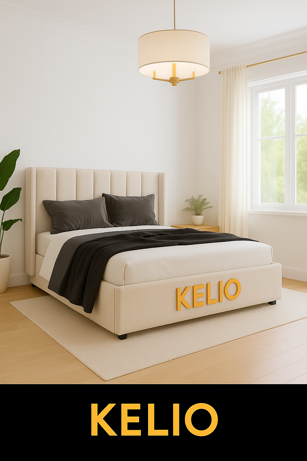 Кровать 160х200 двуспальная Selena ортопедическая, подъемный механизм, ящики для белья, цвет светло-бежевый