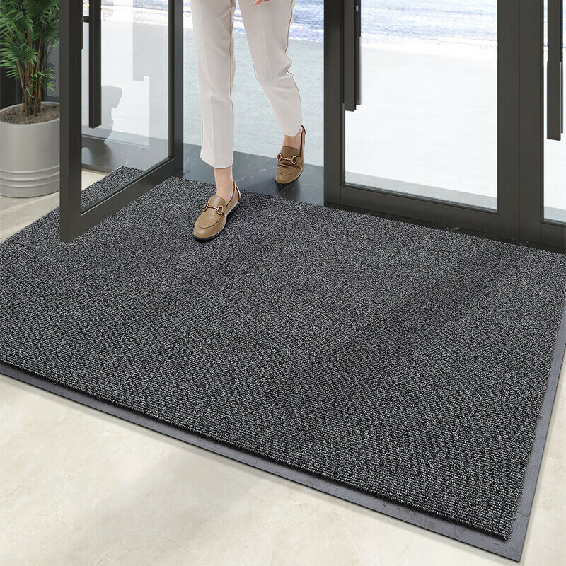 Bainen High-End Entrance Door Mat, Outdoor Foot Mat, Indoor Doorway Mat, Xunisi Loop Carpet, 60*90cm, Silver Gray