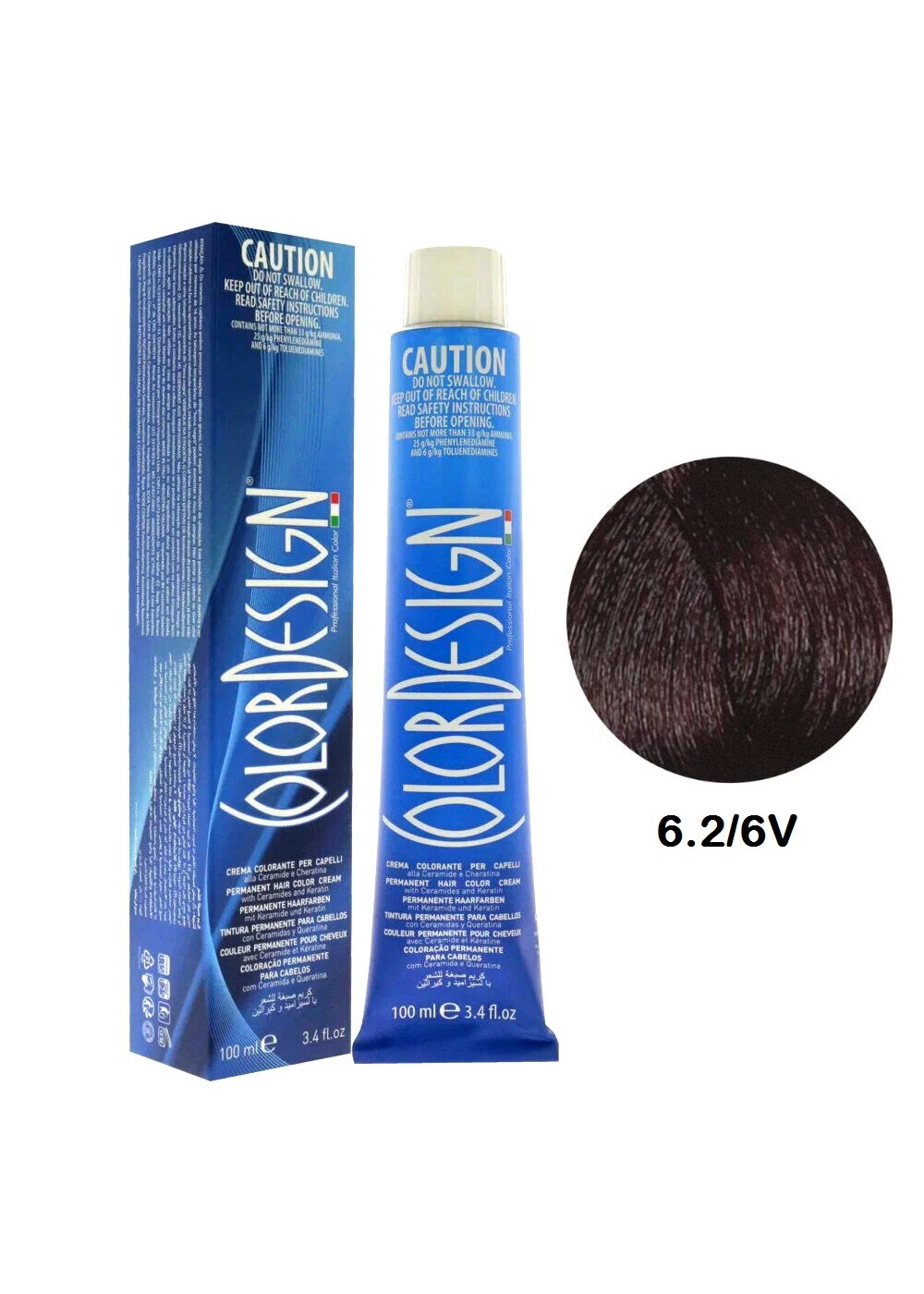 Colordesign Колор Дизайн Стойкая краска для волос 100 мл - Colordesign 6.2 6V