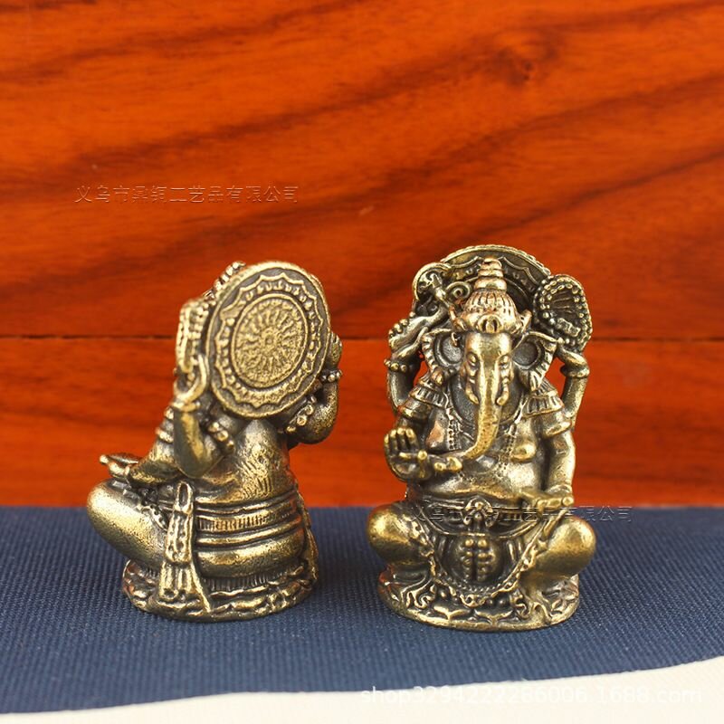 Статуэтка Ганеши из бронзы Искусственный декор для интерьера Spiritual-symbolic предмет для meditation и домашнего altar