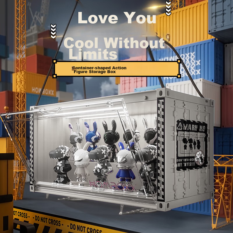 JEKO&JEKO Blind Box Display Case, Layered Transparent Action Figure Storage Box, Pop Mart Toy Display Stand, White Version without Lights