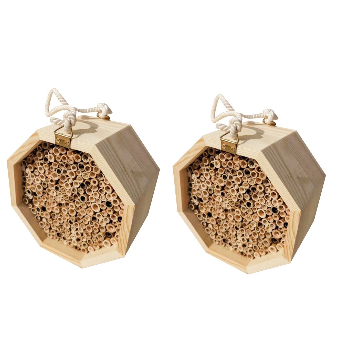 2Pack Natural Bamboo Bee Hive Insect Hotels Mason Bee House Tubes для привлечения мирных пчел-опылителей для сада