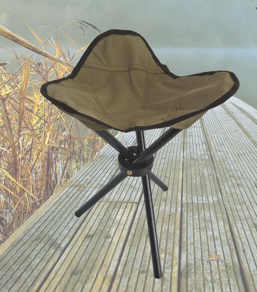 Табурет раскладной туристический, для рыбака, трехногий, 35 см