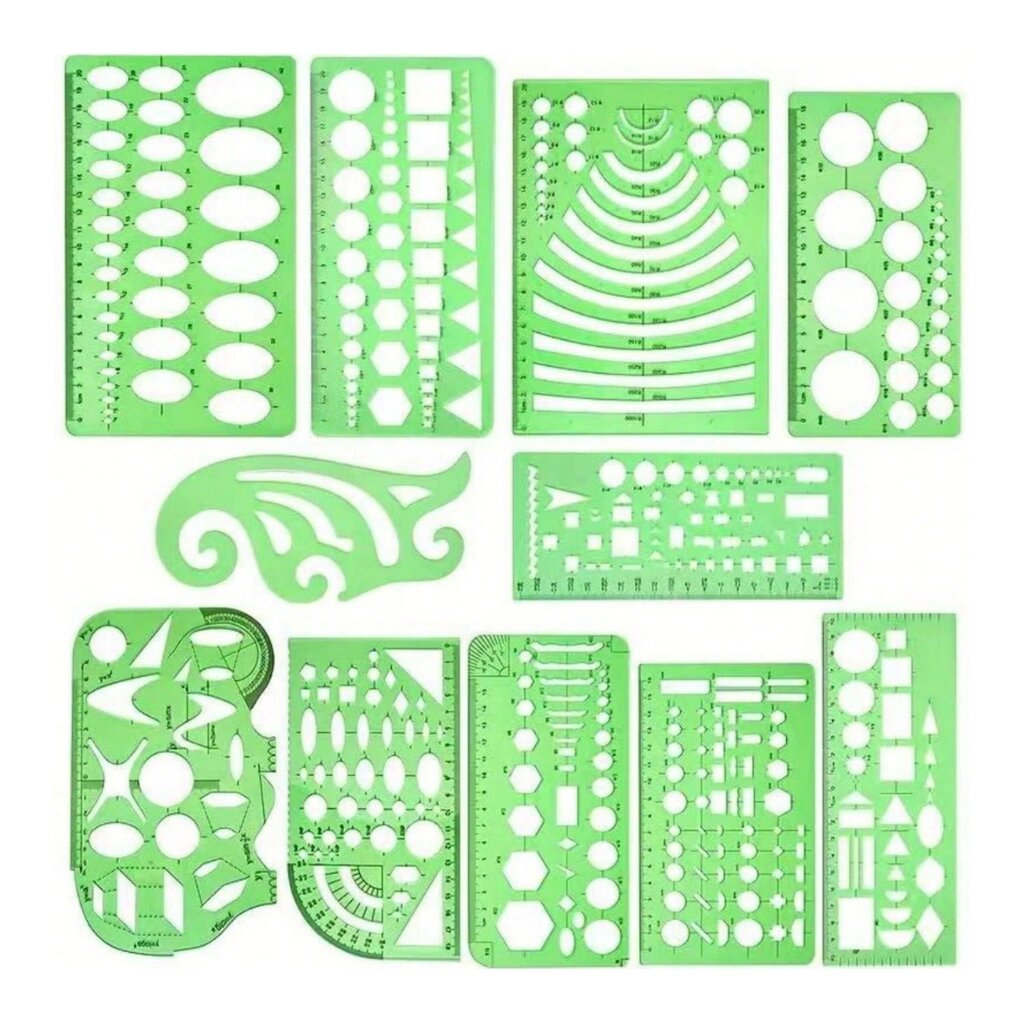 Универсальные шаблоны геометрических чертежей, Измерительные шаблоны для машиностроения