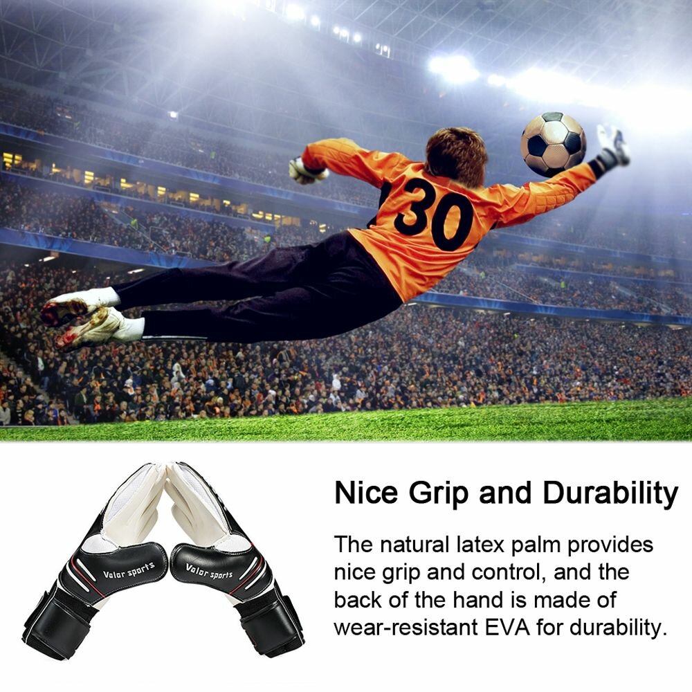 Футбольные вратарские перчатки с защитой пальцев, противоскользящие, износостойкие, дышащие, футбольные тренировочные перчатки для подростков и взрослых