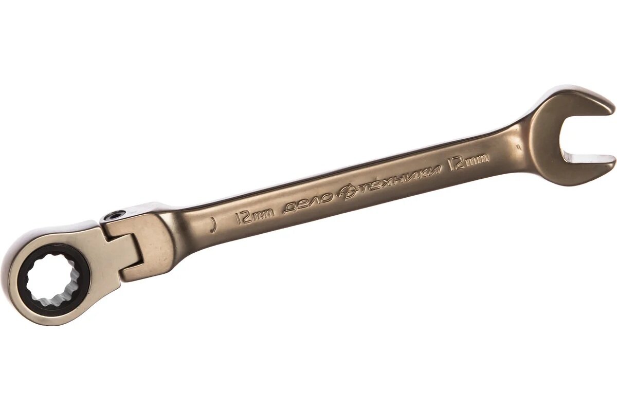 Ключ комбинированный трещоточный 12 мм Дело Техники, 515412, шарнирный