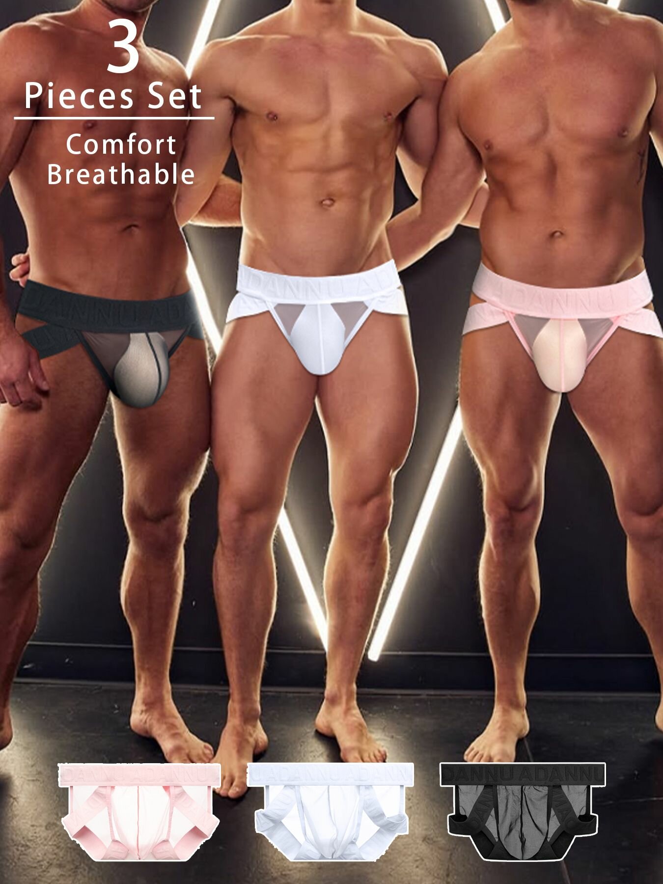 Прозрачные мужские трусы с полой поверхностью, дышащее и быстросохнущее сексуальное нижнее белье с низкой талией