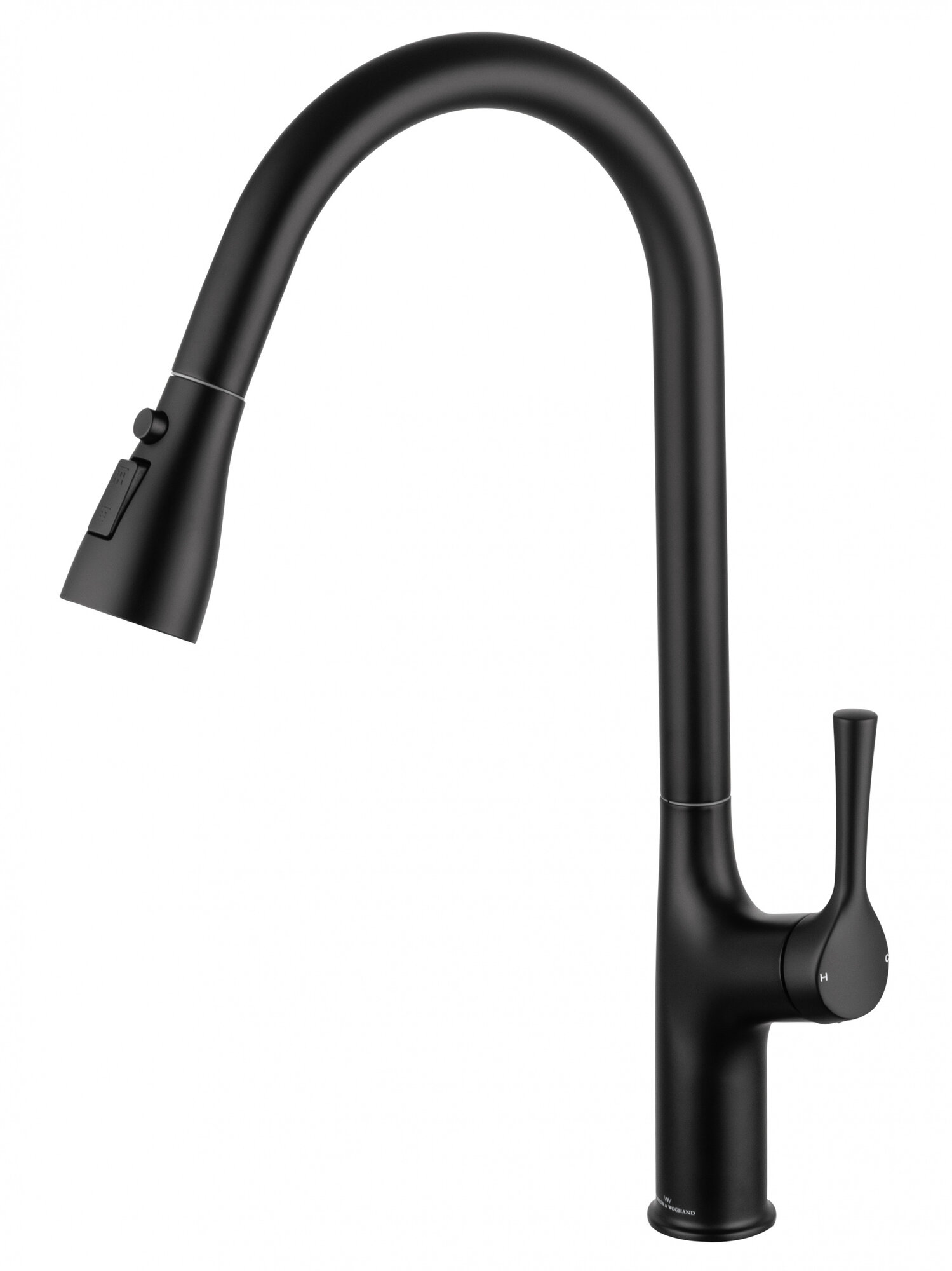 Смеситель для кухни с выдвижным изливом WONZON & WOGHAND, Черный матовый (WW-AE54123-MB)