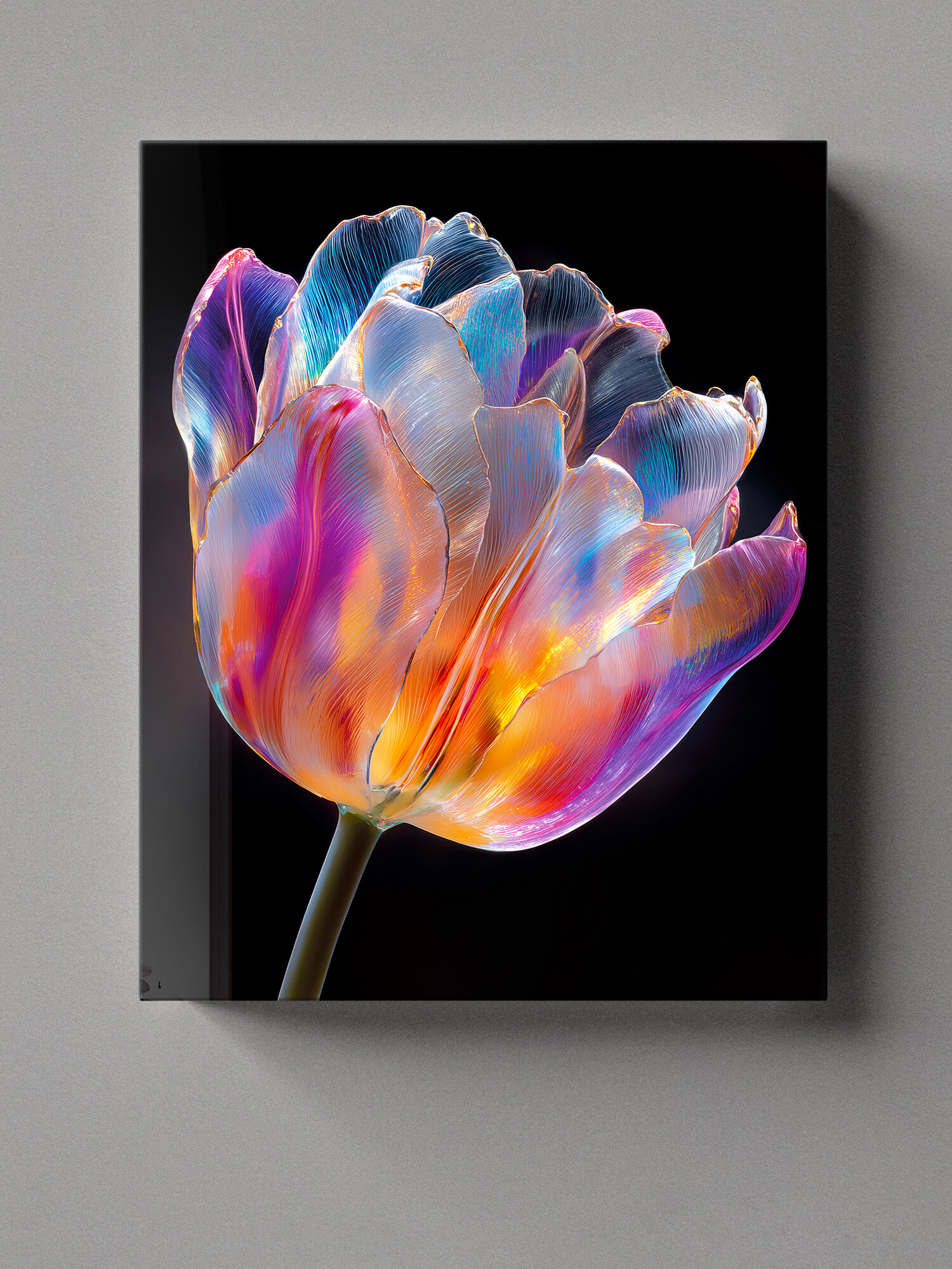 Картина Postermarket "Хрустальный тюльпан" стекло, цифровая печать, 40х50 см,