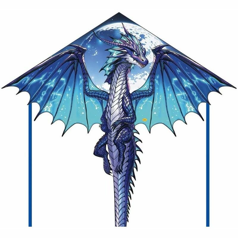 Воздушный змей, нейлон, чёрный/синий/голубой/белый/лунный синий