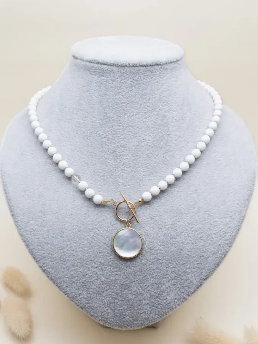 Колье, перламутр, агат