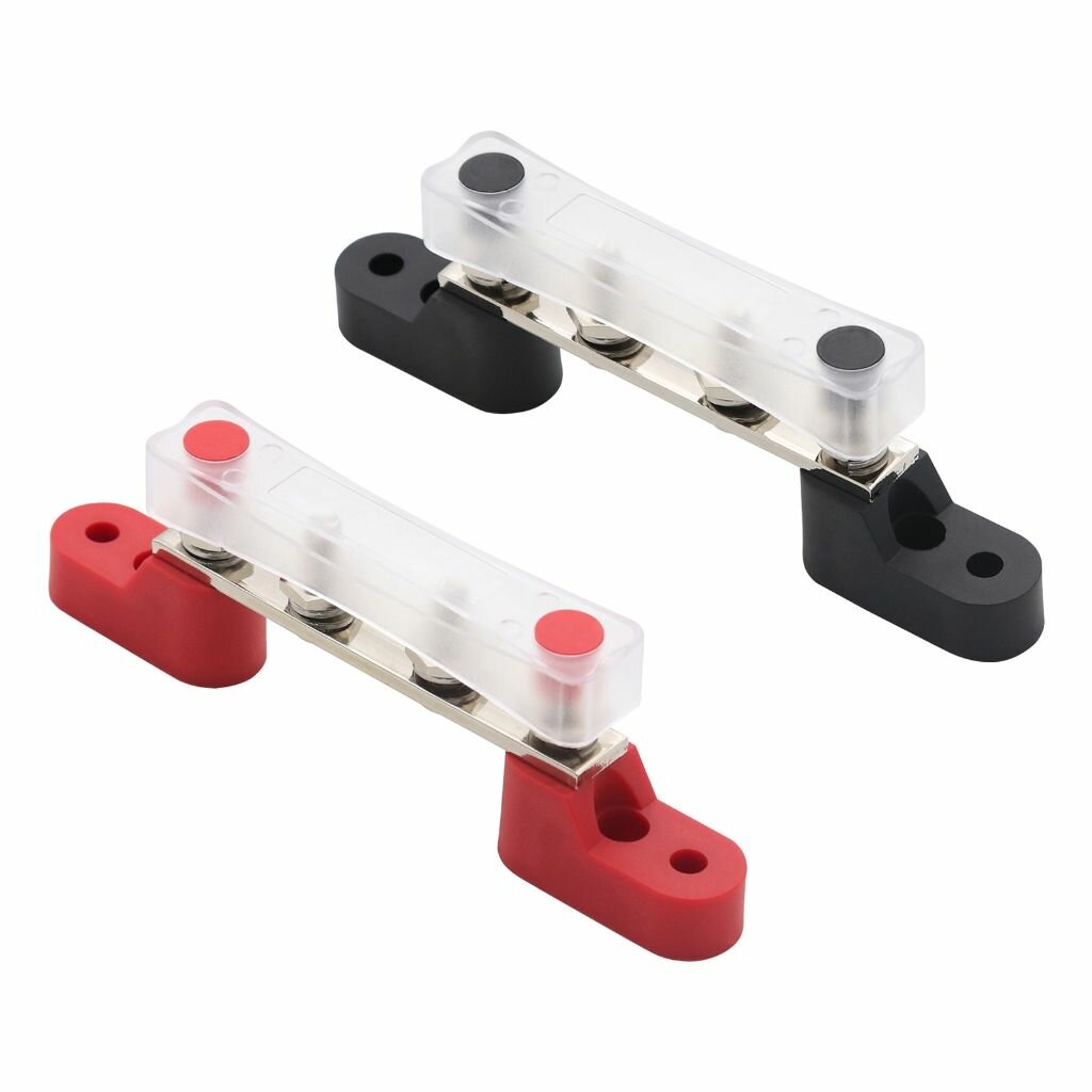 100A шина 4 позиции M6, красно-черная пара