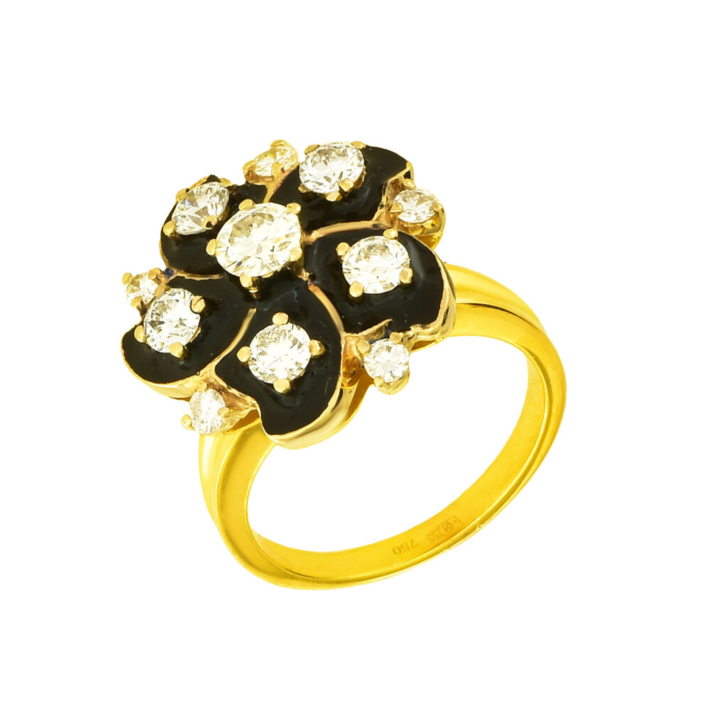 кольцо из желтого золота, с бриллиантами