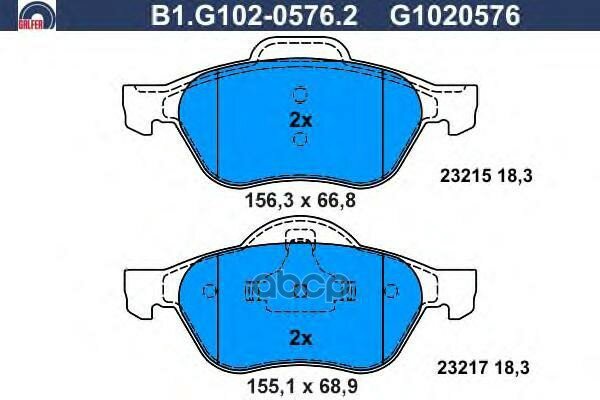 Колодки торм. пер. GALFER арт. B1-G102-0576-2