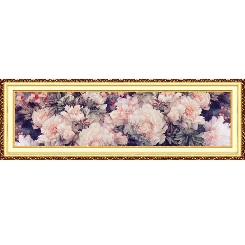 QIUSI Вышивка крестом Роза Пион Хлопок 11CT 120x38cm cotton