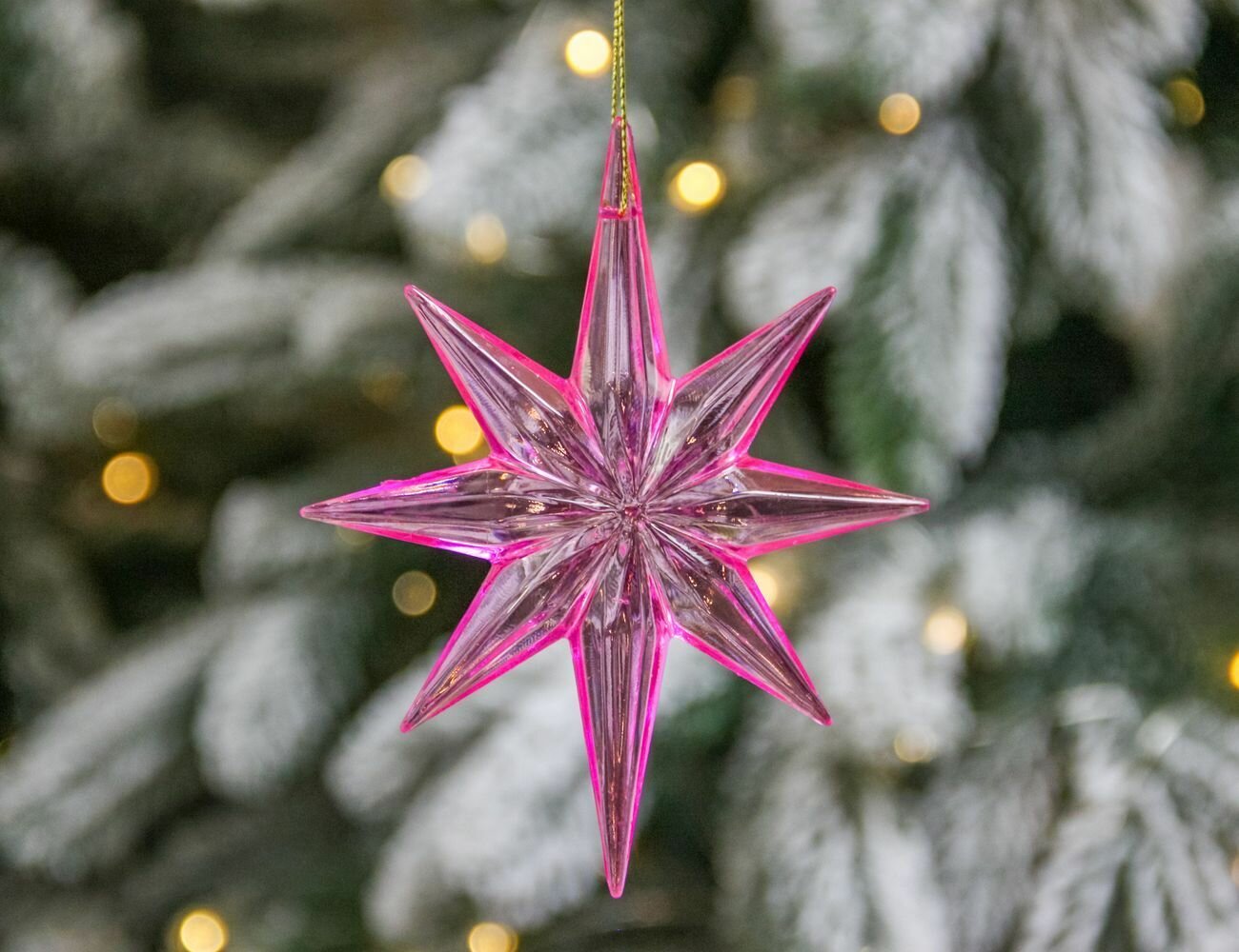 Ёлочное украшение рождественская звёздочка 'кристалл РОЗ', пластик, 13 см, Koopman International CAA734310-1