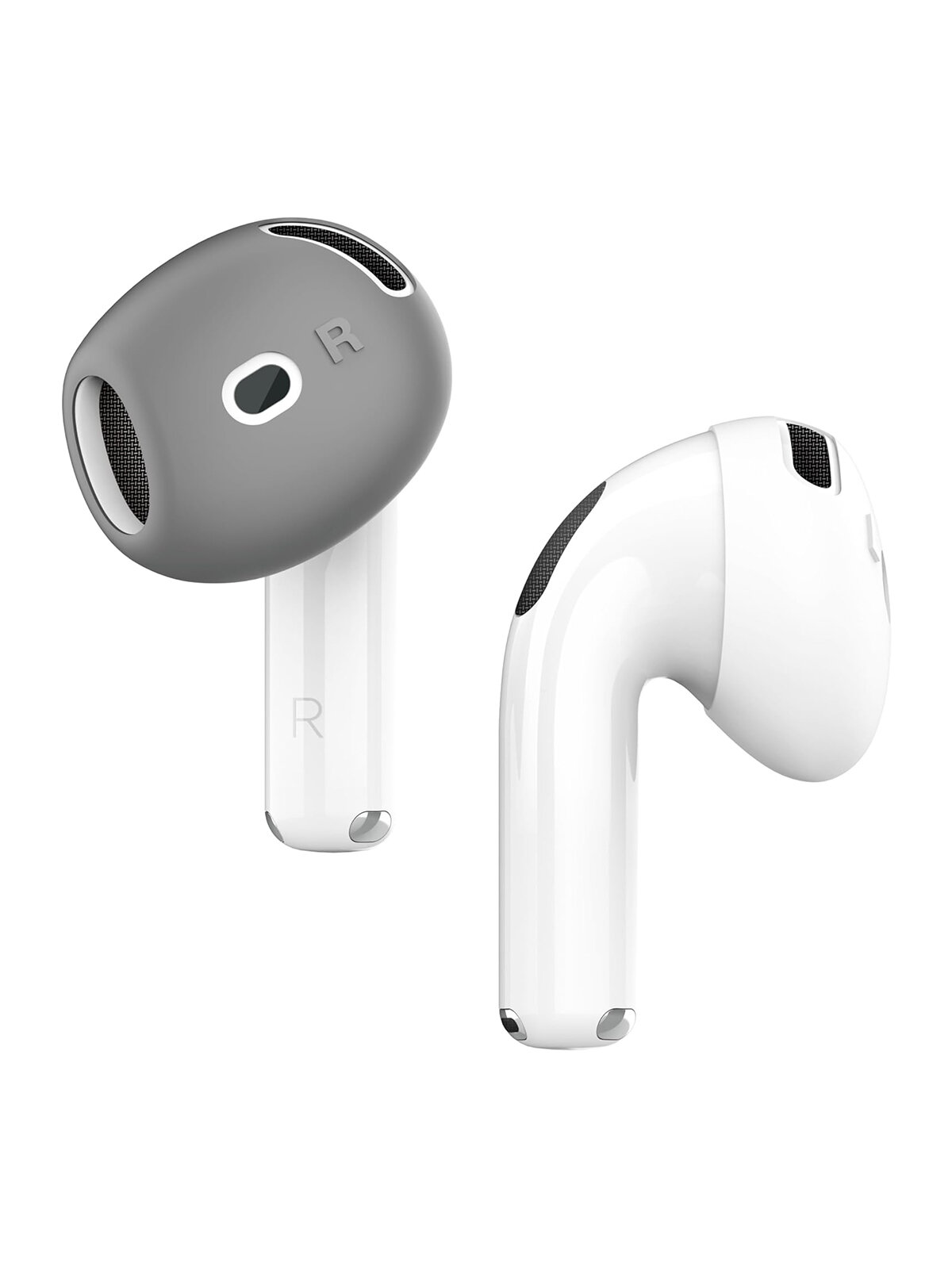 Elago для Airpods 4 накладки на наушники Secure Fit Dark grey/White