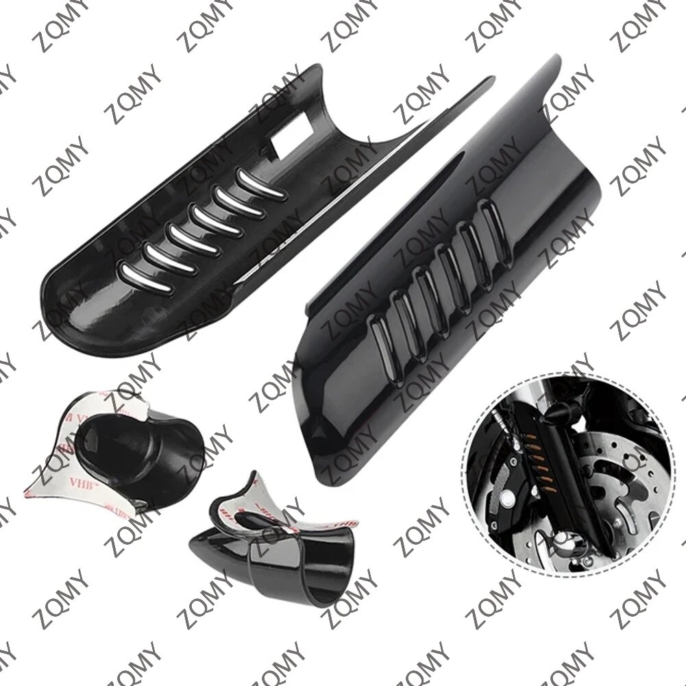 Дефлекторы нижних ножек вилки мотоцикла, хромированная крышка для Harley Touring FLHT Черный, черный