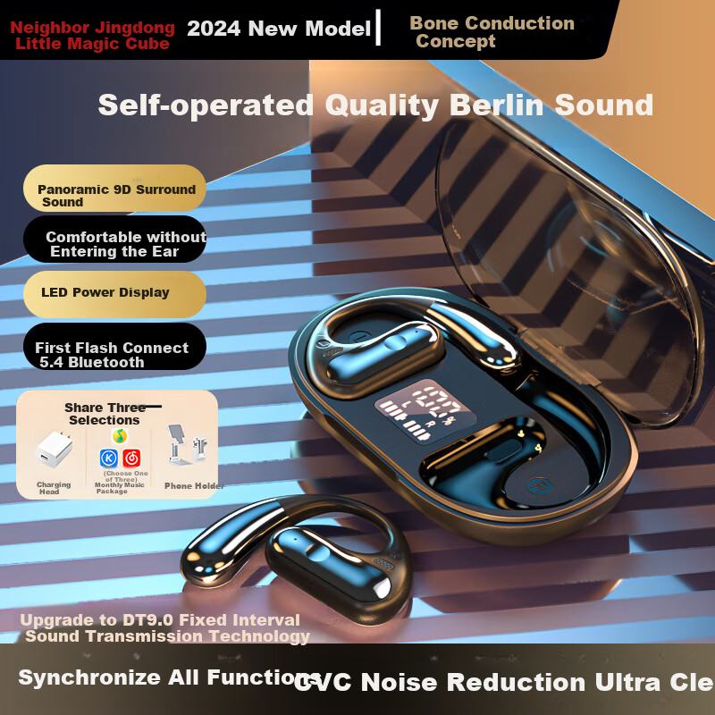 Bone Conduction Bluetooth Earphones Open Ear Hanging Ear Style True Wireless Sports Headphones