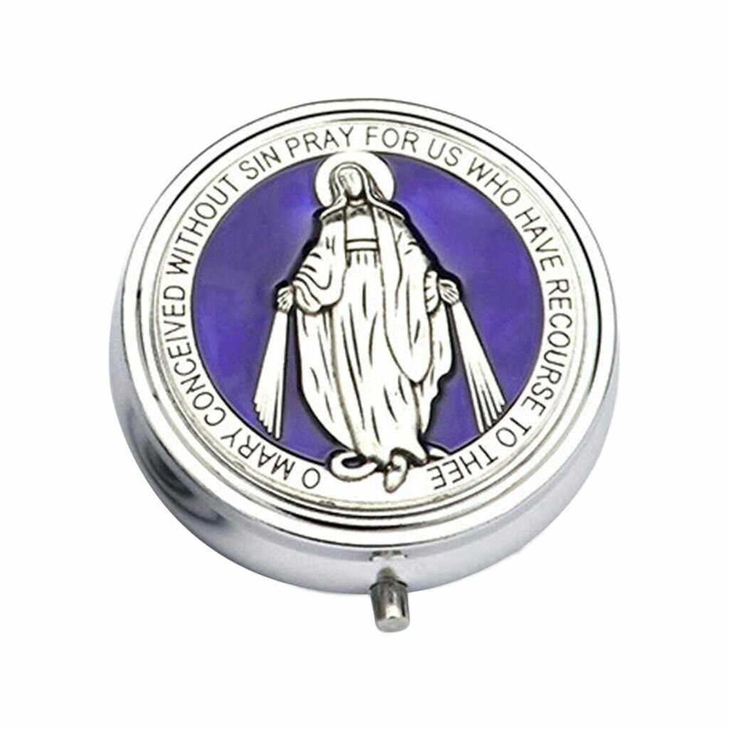 Металлическая шкатулка для украшений с зеркалом для макияжа (с зеркалом)-MLY blue 6