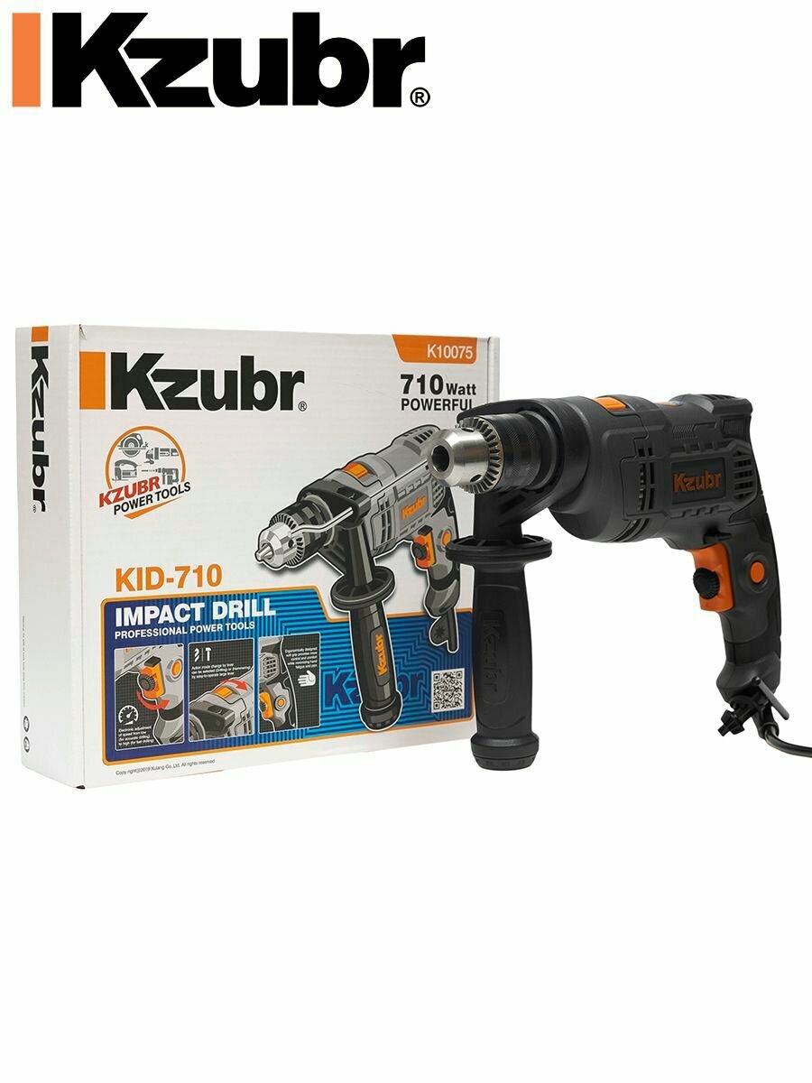 Kzubr, ударная дрель KID-710, патрон 13мм, 710Вт