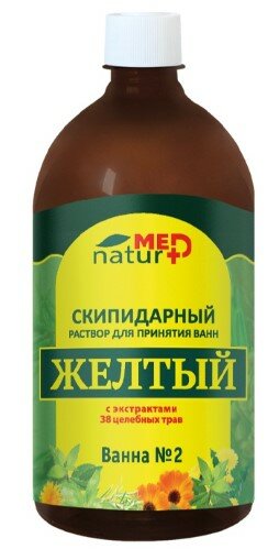Желтый раствор скипидарный для принятия ванн с экстрактами 38 целебных трав 1000 мл