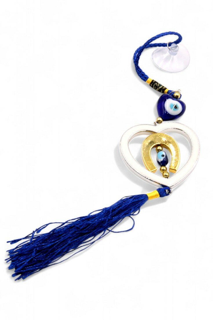 Подвеска на присоске золотая подкова В сердце - везение, выигрыш (длина 30 см.)