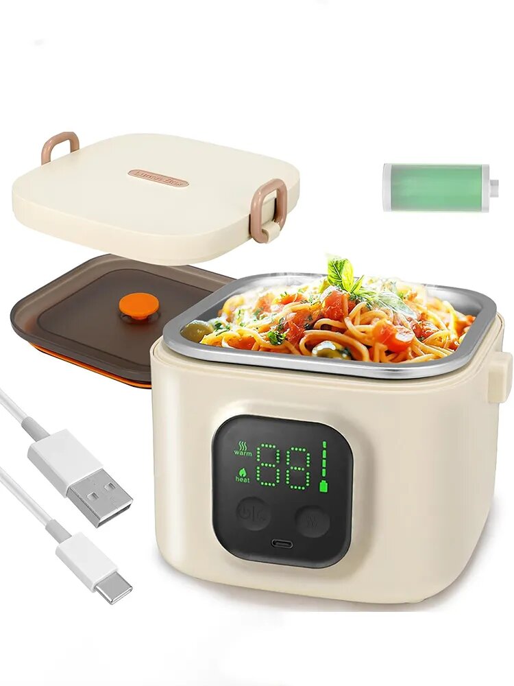 Ланч-бокс Anderlen, с подогревом, термостойкий, квадратный, 800мл