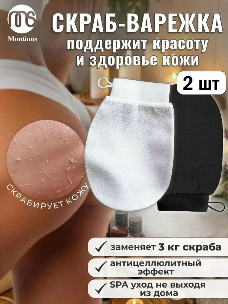 Мочалка-варежка для пилинга лица и тела