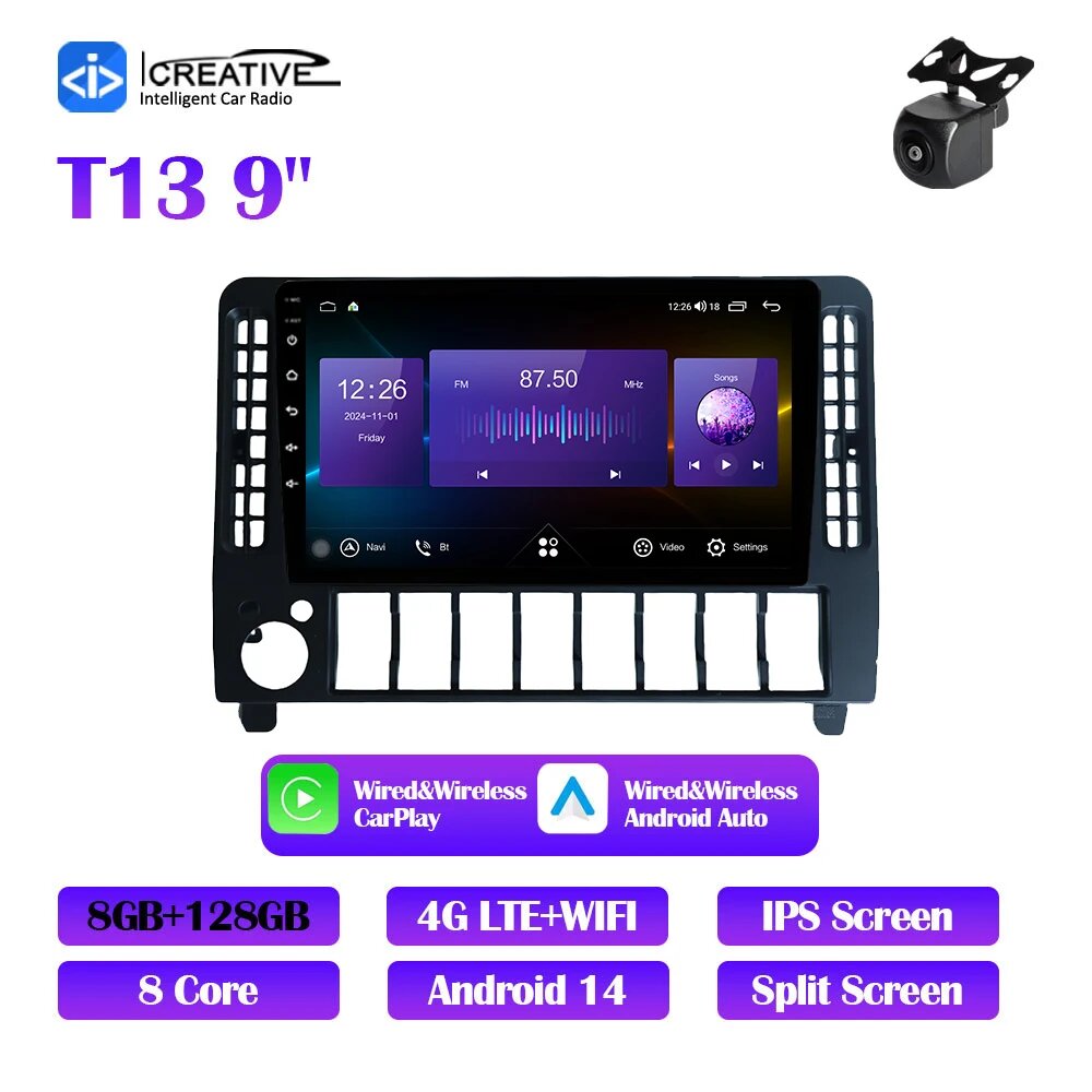 Автомобильное радио Android 14 для Audi C4 100 1998+ Autoraido Стерео навигация GPS Мультимедийное видео Carplay DVD HU Android Автоплеер T13 8G 128G 4G AHD