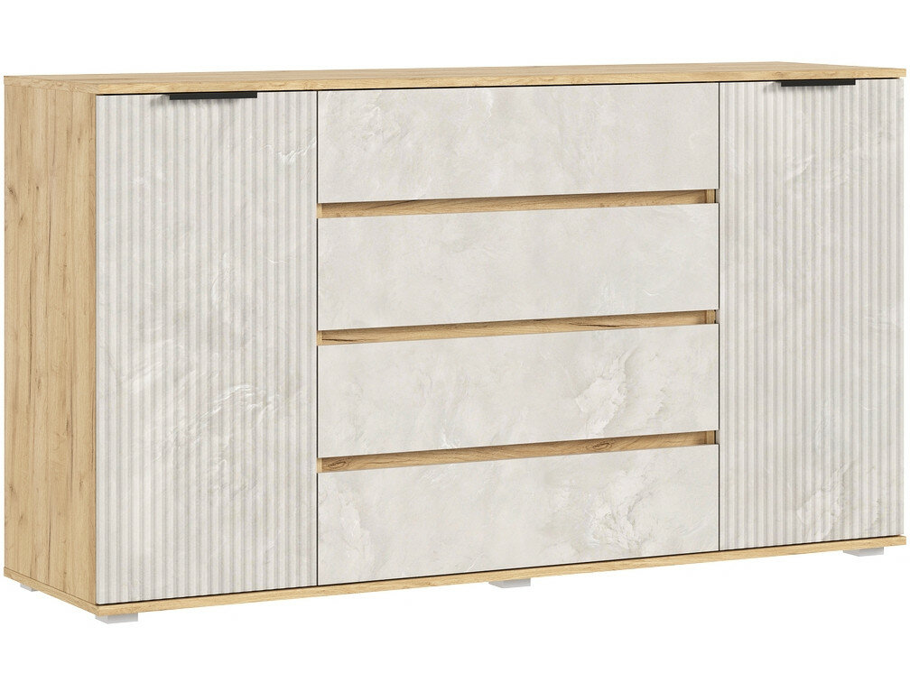 Комод 2 двери 4 ящика (1600), современный, Дуб крафт/Мальта
