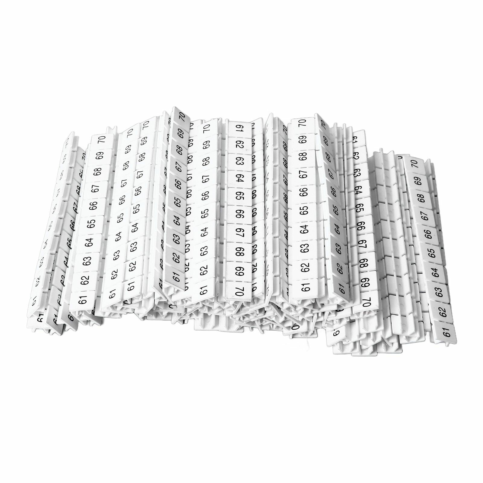 Маркер клемм, 100 шт, термостойкие нейлоновые клеммные колодки от 61 до 70, этикетки, маркировочная бирка для UK10N