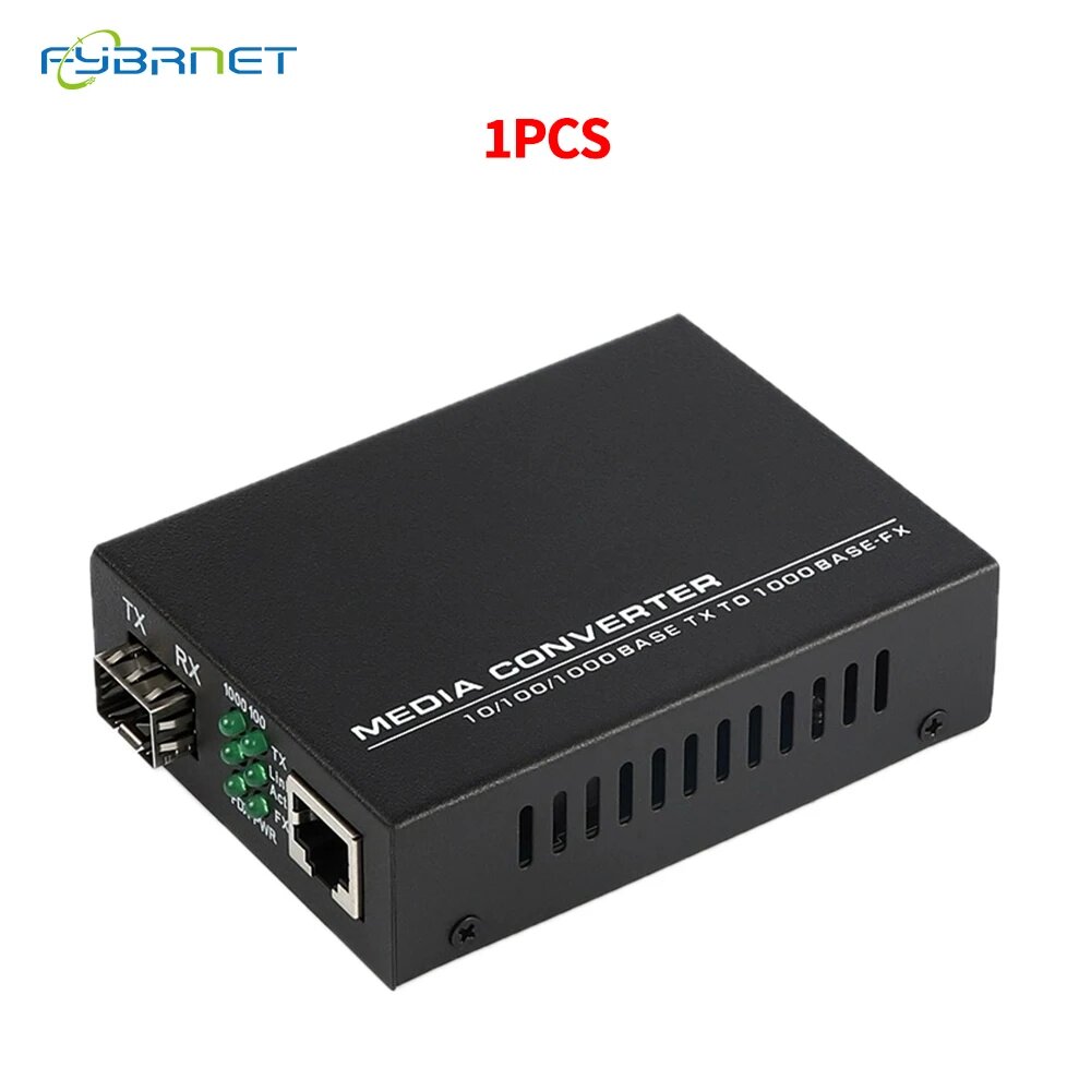 Медиаконвертер Gigabit SFP, 1,25 ГГц, 1 порт SFP, 1 RJ45 LC/SC, с оптическим медиа-преобразователем SFP типа Fast Ethernet 1PCS