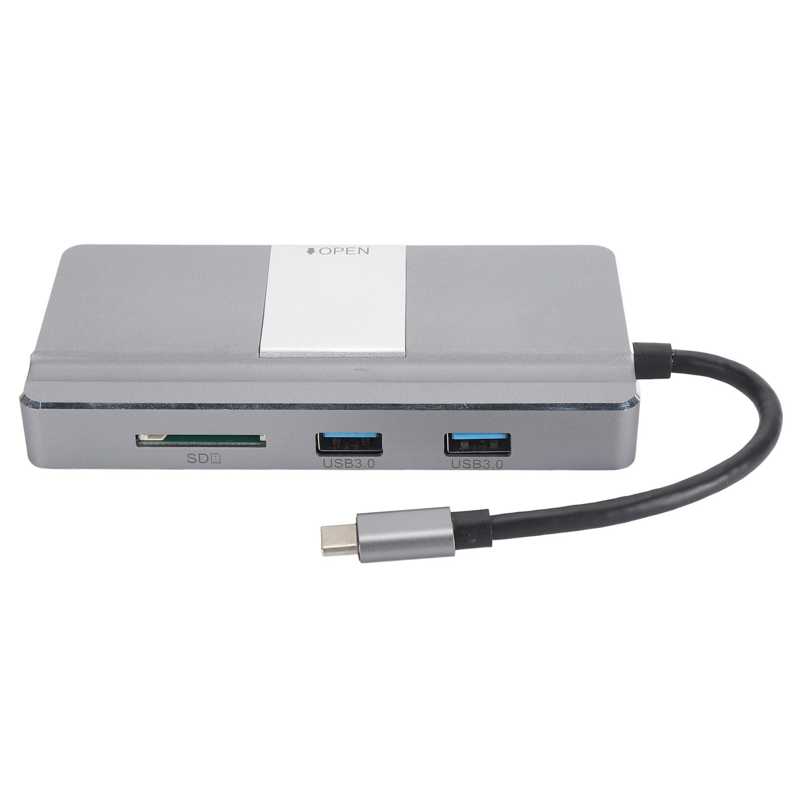 8в1 USBC концентратор: 4K HDMI, RJ45, USB 3.0, USB 2.0, PD, слоты для карт памяти, адаптер