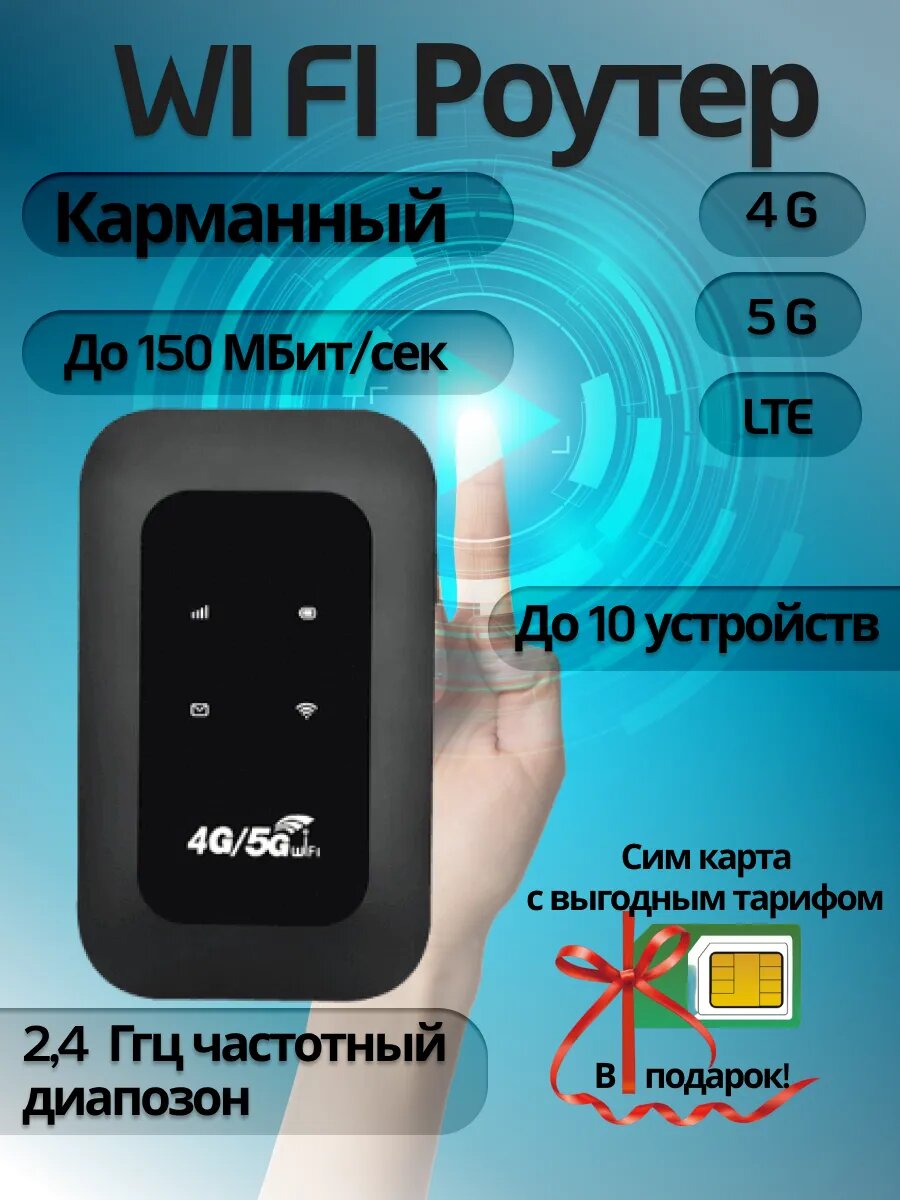 Карманный роутер, автомобильный вай фай роутер, Wi-Fi роутер переносной с поддержкой SIM-карты, 4g wifi роутер модем