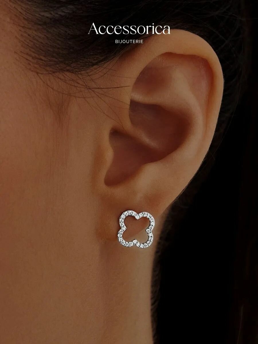Серьги пусеты, фианит, искусственный камень