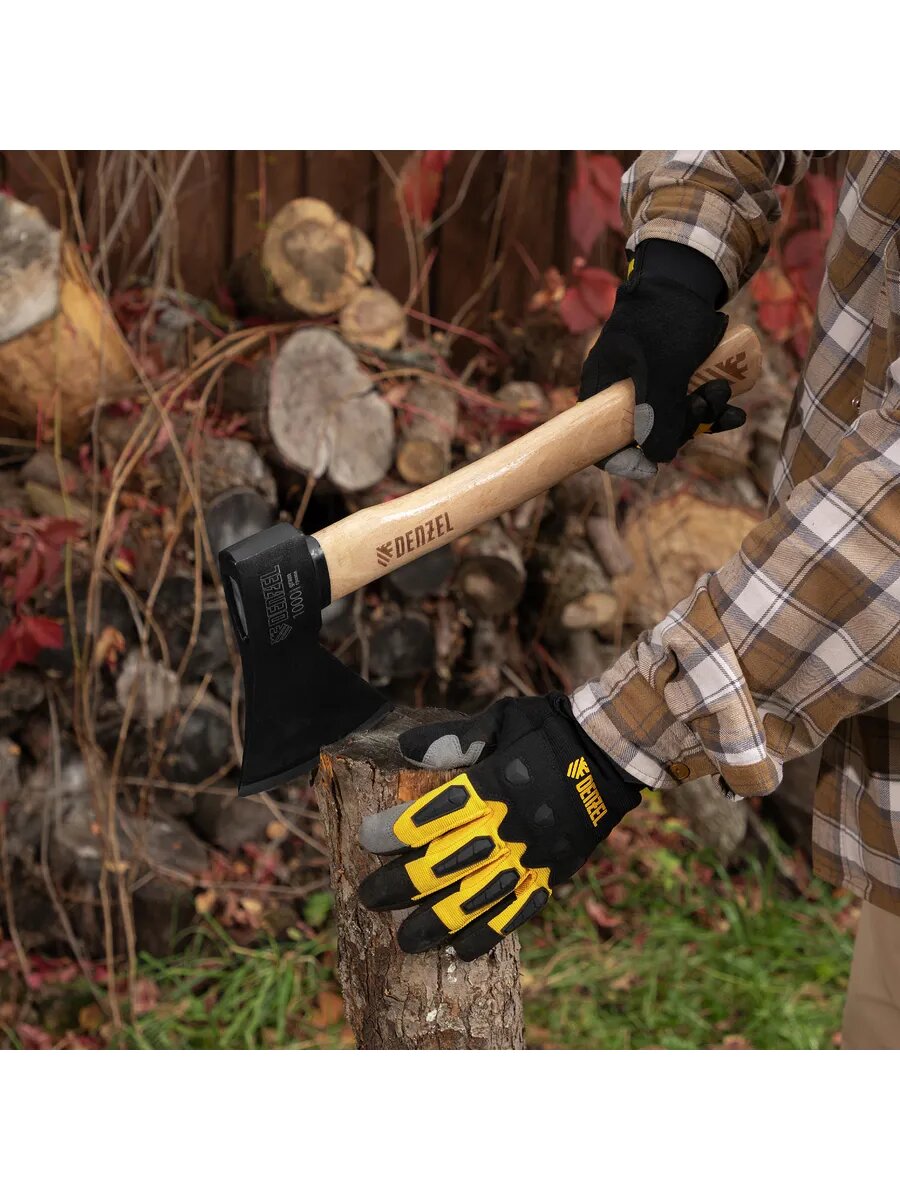Топор, 1000 г, кованый, буковое топорище, DENZEL, 21634