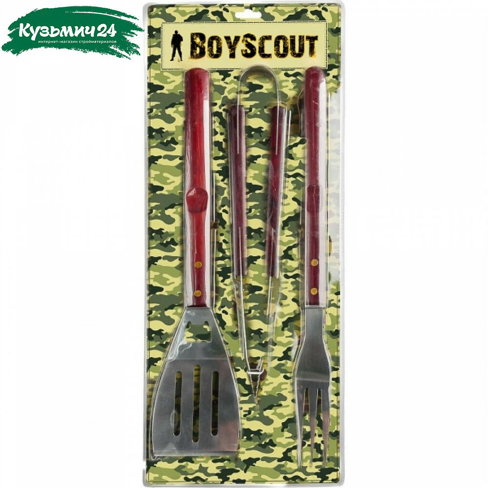 Набор для барбекю BOYSCOUT вилка+лопатка+щипцы