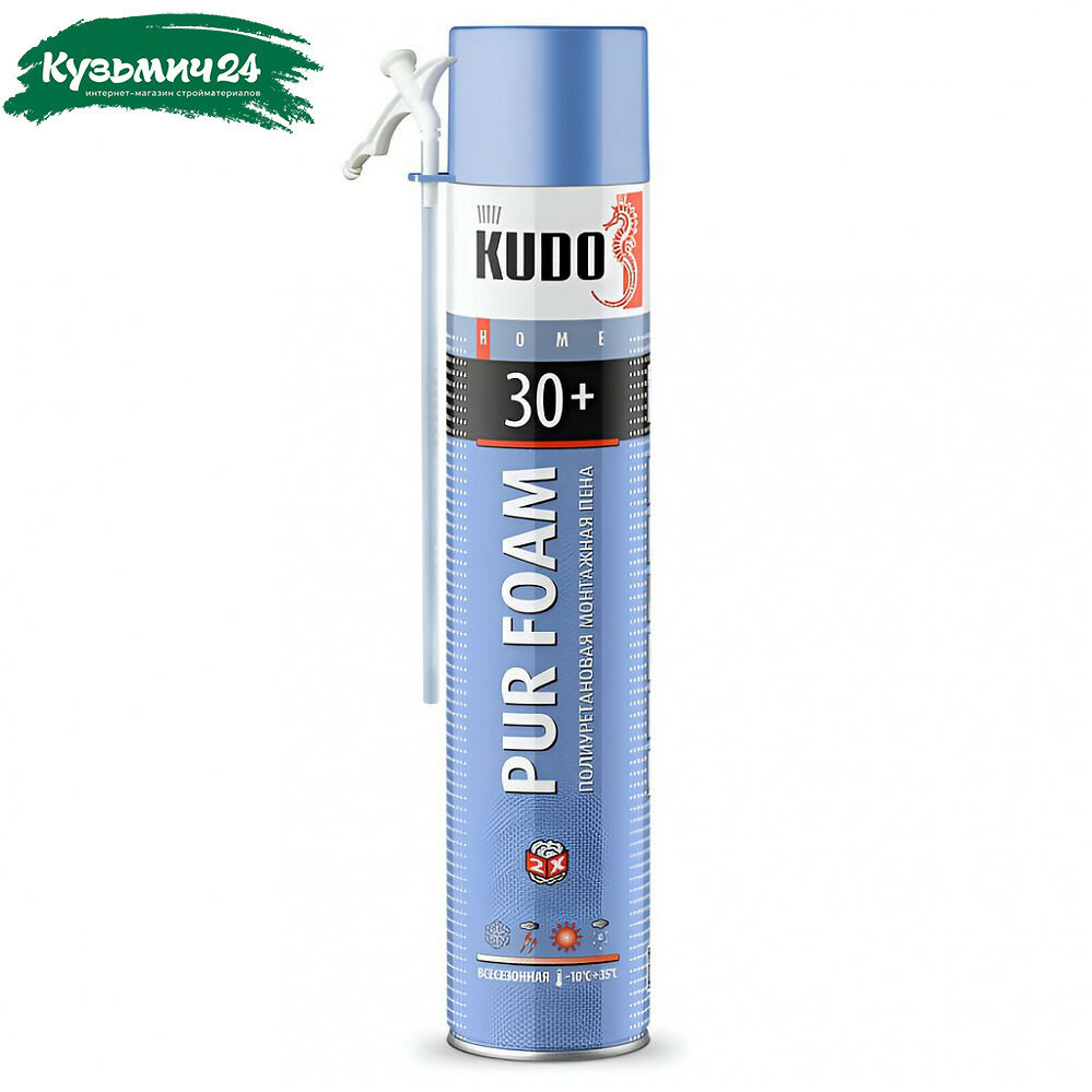 Пена монтажная Kudo Home 30+, 46425, бытовая, всесезонная, 1000 мл