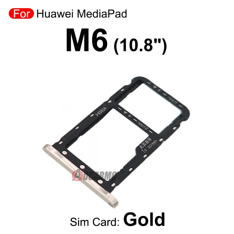 Золотисто-серый боковой ключ для Huawei MediaPad M6 10,8 дюйма, запасные части для лотка для SIM-карты sim card--Gold