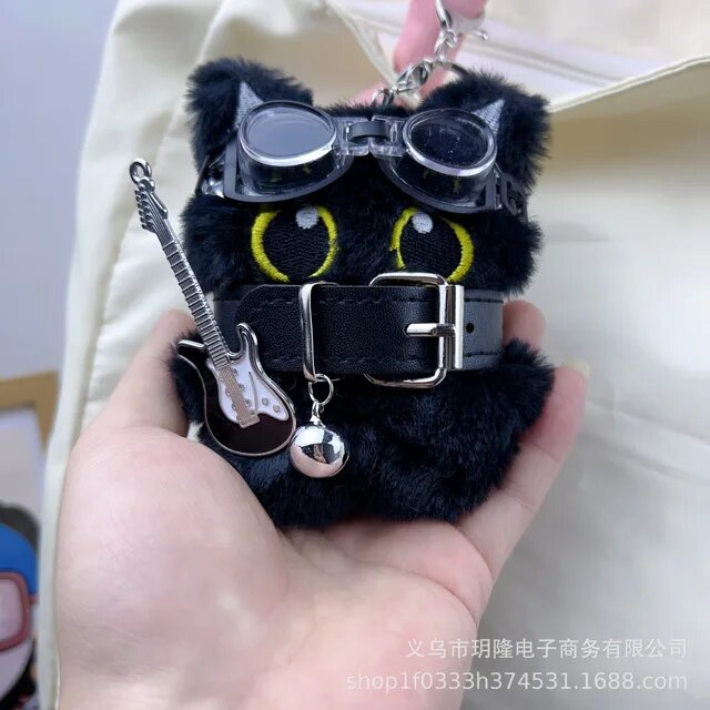 Кулон в виде плюшевой черной кошки в виде аниме-кошки, кулон-рюкзачок для девочки, брелок для пары на сумку, подвеска на мобильный телефон, подвеска на сумку, аксессуар, подарок.