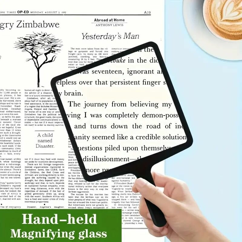 Лупа для чтения 5X с линзой Френеля VR01 лёгкая портативная увеличительная лупа из акрила PMMA, увеличительное стекло для пожилых людей, рукоделия, ремонта, ювелиров