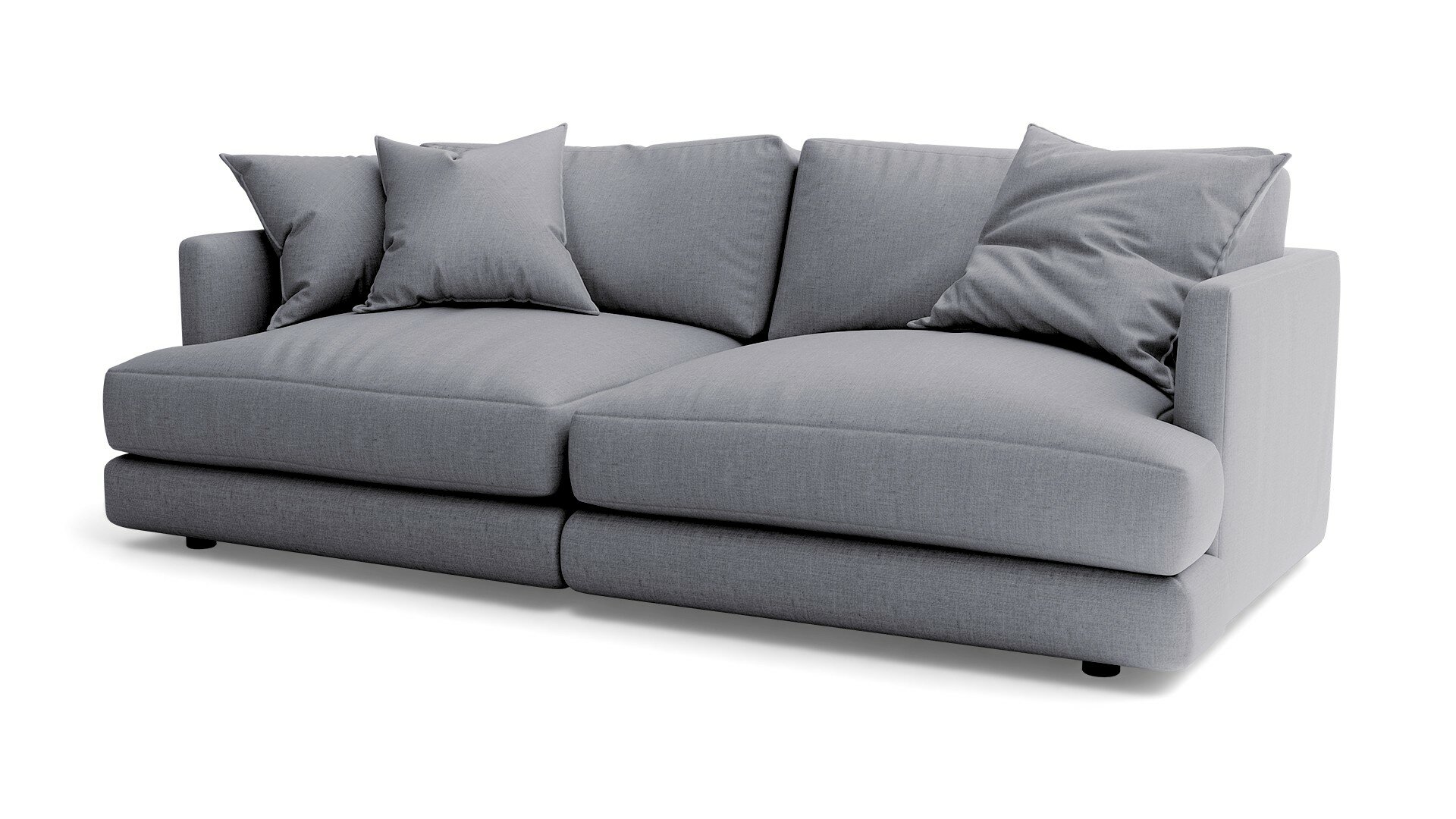 Диван Ибица 2 Strong Plus 04 NEW 212x105x87 см, серый Рогожка, еврокнижка Фиеста