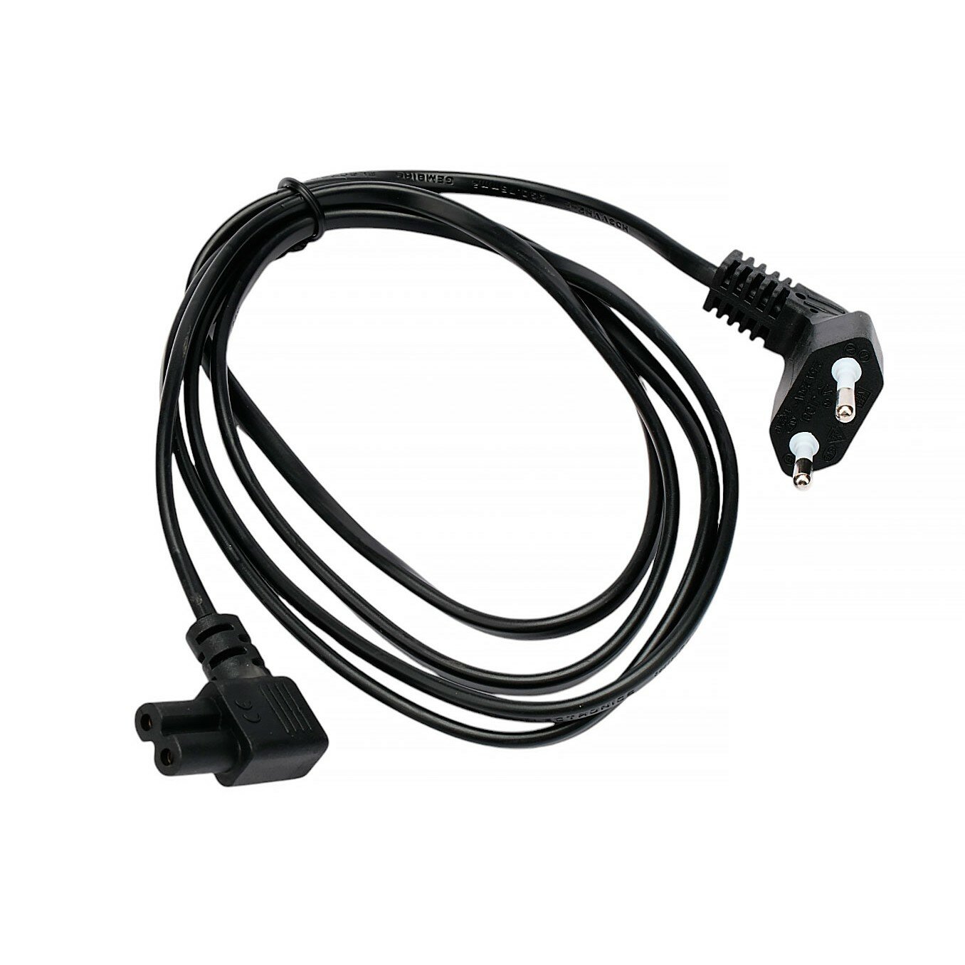 Gembird кабели Cablexpert Кабель питания CEE 7 16-C7, 2x0.75мм2, 2.5А, VDE, угл. разъемы, 1.8м, черный, пакет PC-184A-VDE-1.8M