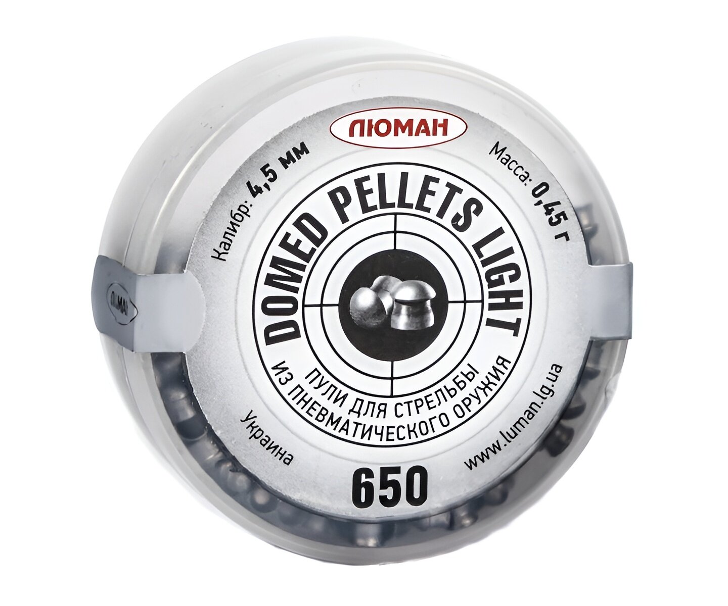Пули "Люман" Domed pellets Light для пневматики, 4,5 мм, 0,45 гр, 650 шт.