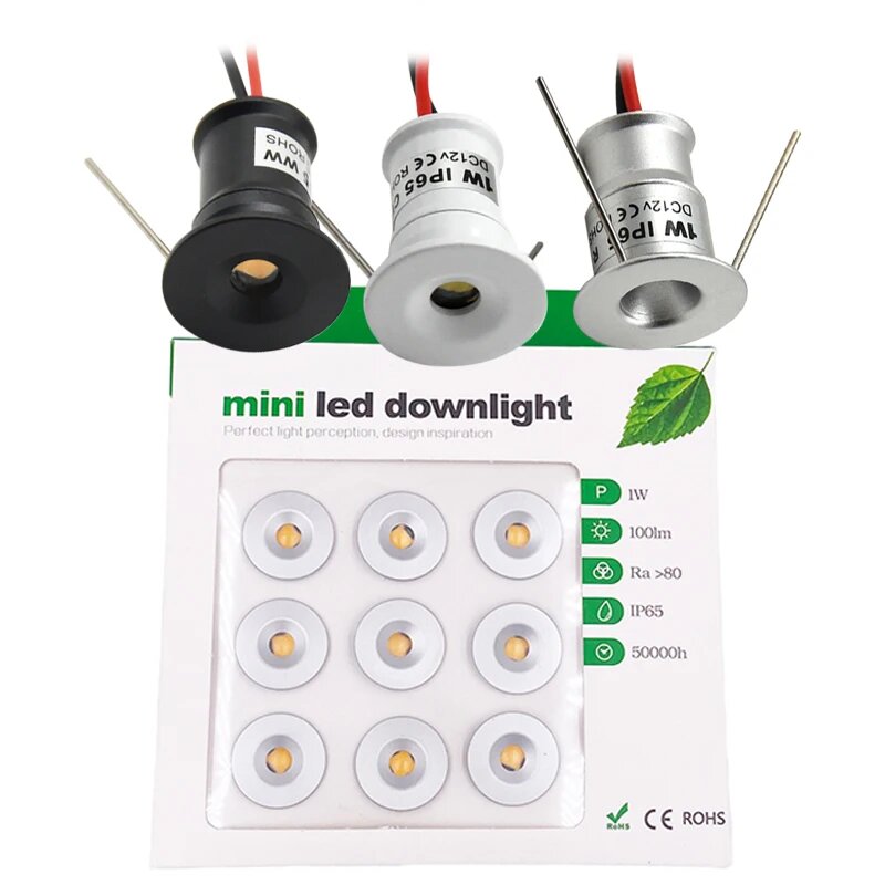 Ohlite LED потолочный светильник 12В, теплый белый, 9 LED, черный